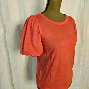 LOFT | Tops | Pink Ann Taylor Loft Xxsp Shirt With Short Sleeved Poofy Sleeves | Poshmark